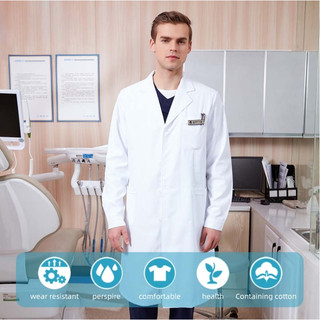 Lab Gown White Lab Coat Long Sleeve White Coat white Laboratory Gown ...
