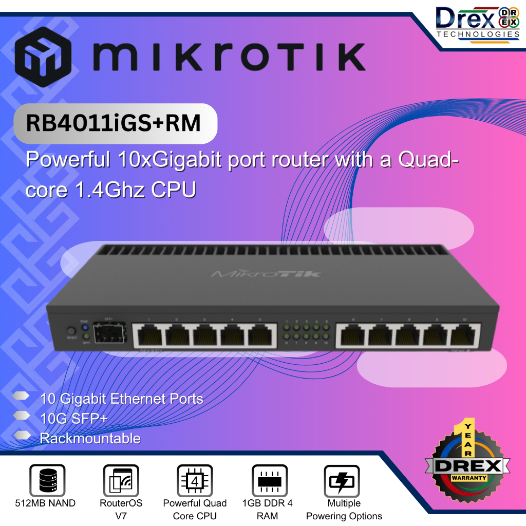 Mikrotik RB4011iGS+RM Powerful 10*Gigabit Port Router | Shopee Philippines