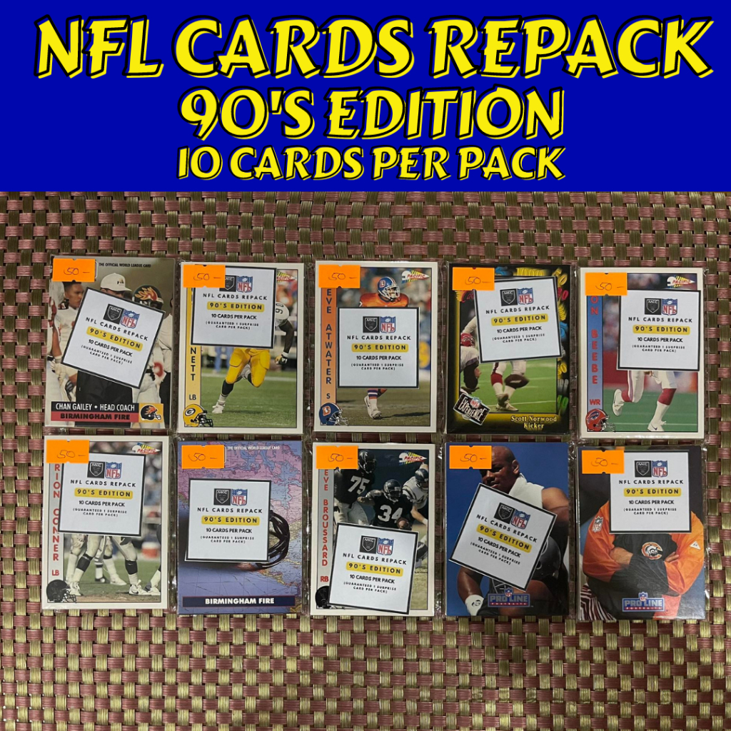 NFL CARDS REPACK - 10 CARDS PER PACK - NATIONAL FOOTBALL LEAGUE CARDS ...
