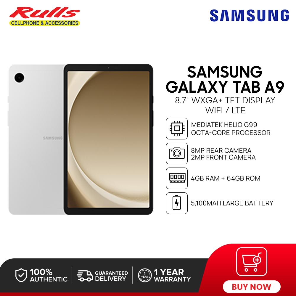 Samsung Galaxy Tab A9 WiFi / LTE Tablet | 4GB+64GB | MediaTek Helio G99 | 8.7” WXGA+ Display ...