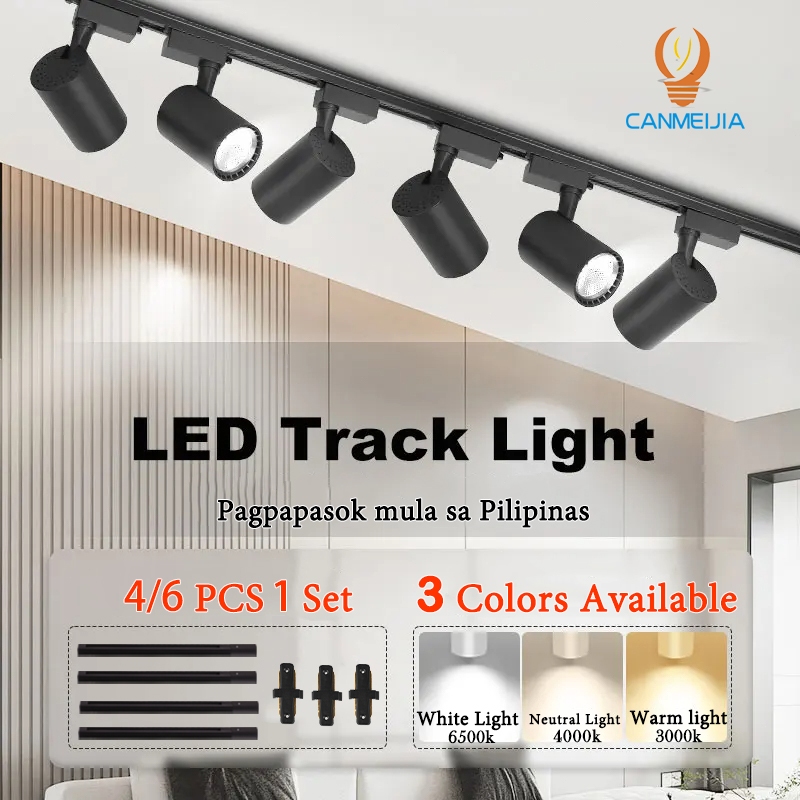 6/4pcs Tri color Track Light Set Led Spotlight Ceiling Lights COB ...
