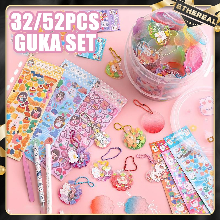 52pcs Guka Material Package Set Sticker Kids Keychain DIY Hand Tools ...