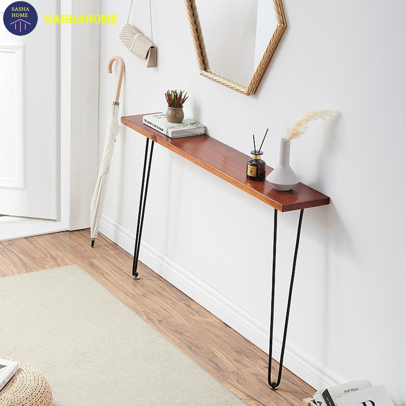 Nordic Solid Wood Entrance Table Wall Bar Table Casework60/80/100/120CM ...