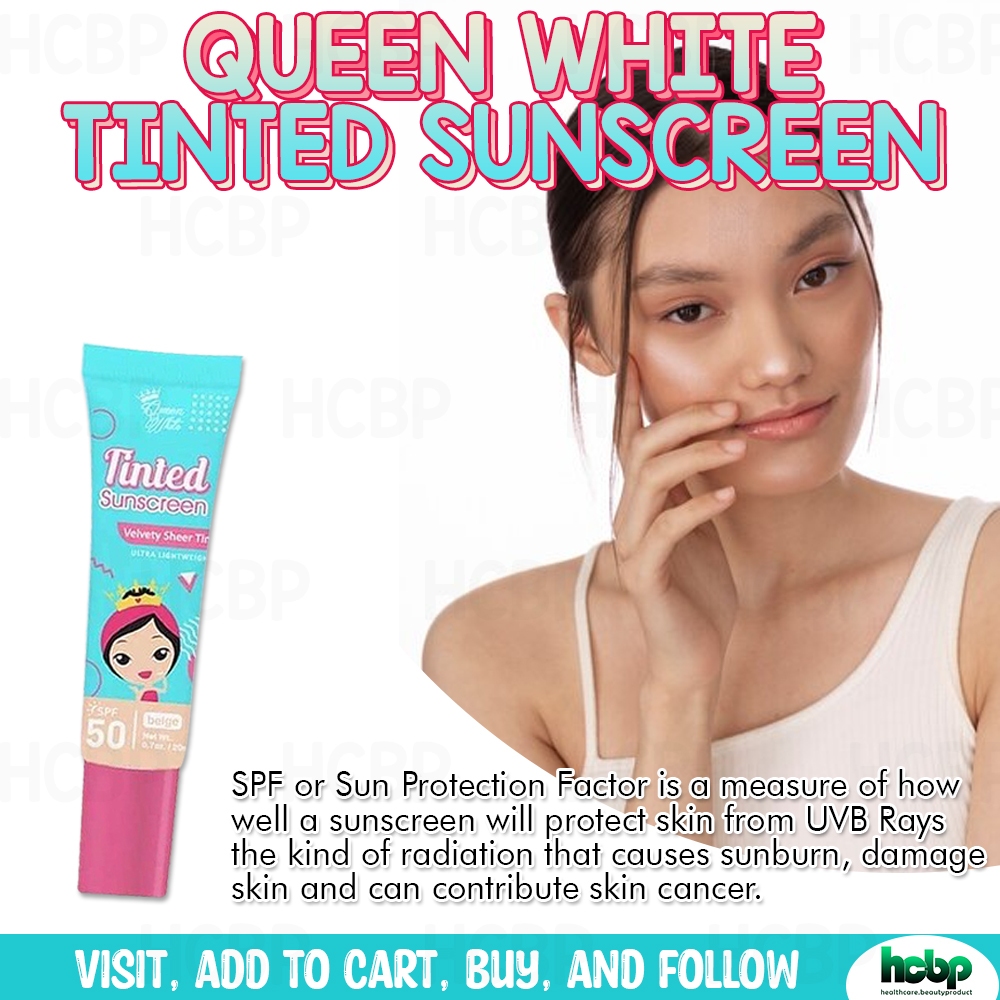 Queen White Tinted Sunscreen with SPF 50 Velvety sheer tint, Beige ...