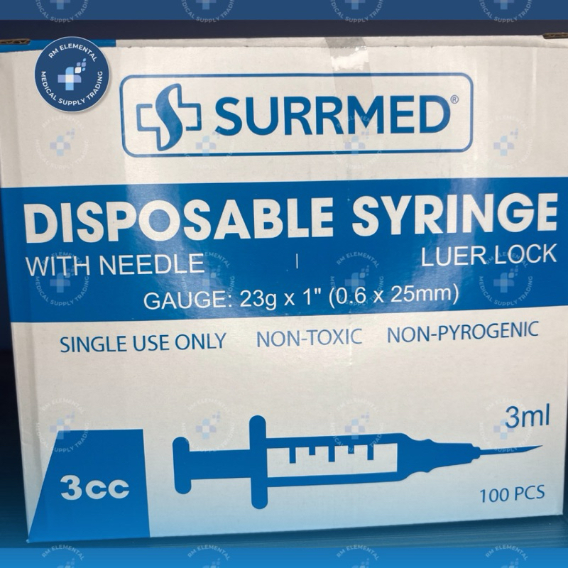 INDOPLAS / SURRMED Cardinal 3cc DISPOSABLE SYRINGE WITH NEEDLE (23GX1 ...