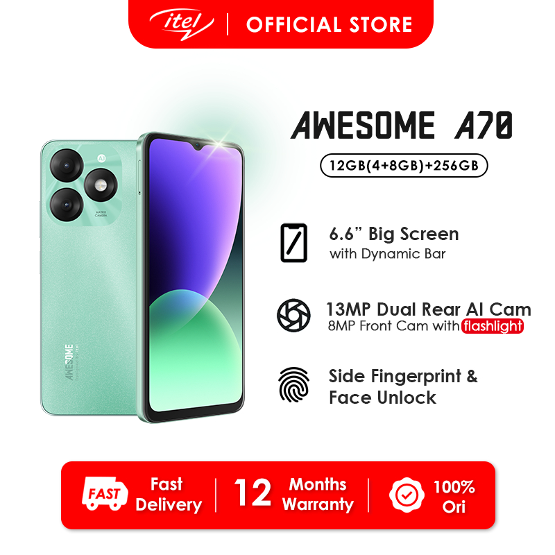 itel A70 RAM 12GB (4GB+8GB)+ROM 256GB 5000mAh Type-C | Shopee Philippines