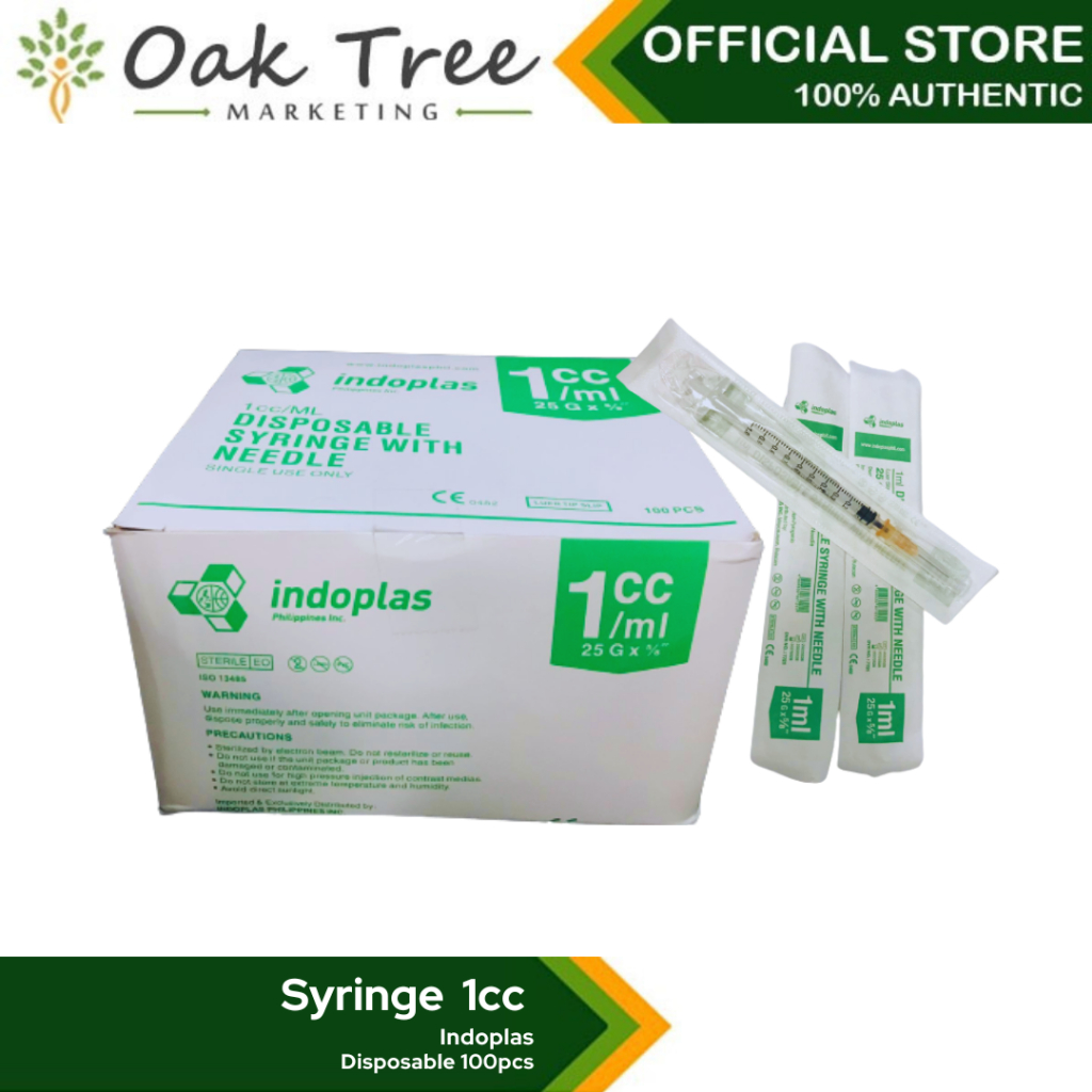 Disposable syringe 1cc Indoplas (MAXIMUM OF 5 BOXES) | Shopee Philippines