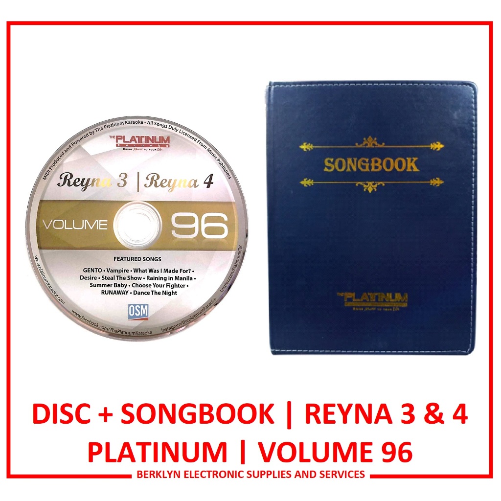 DISC & SONGBOOK - VOLUME 96 UPDATE FOR PLATINUM REYNA 3 & 4 (NOV 2023) | Shopee Philippines