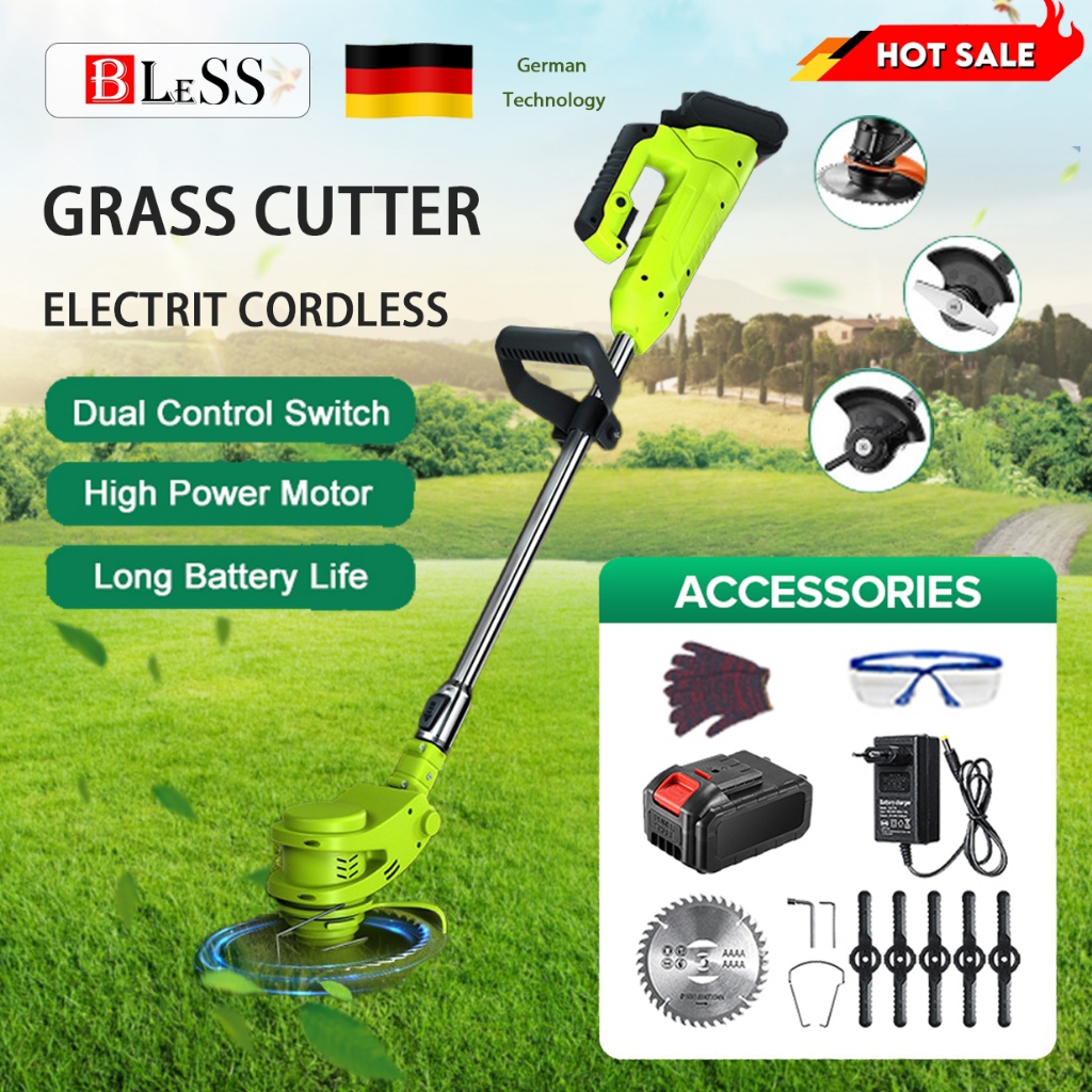 BLESS Grass Cutter Lawn Mower Rechargeable Electric Efficient Mower ...