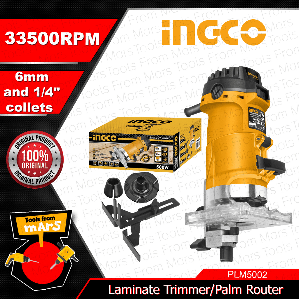 INGCO Original Laminate Trimmer Palm Router 500W PLM5002 | PLM6001 -TFM ...