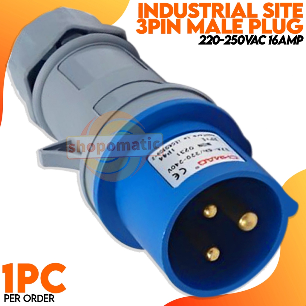 🟧16A Industrial Plug 2P+E IP44 AC250V Electrical Connector Male ...