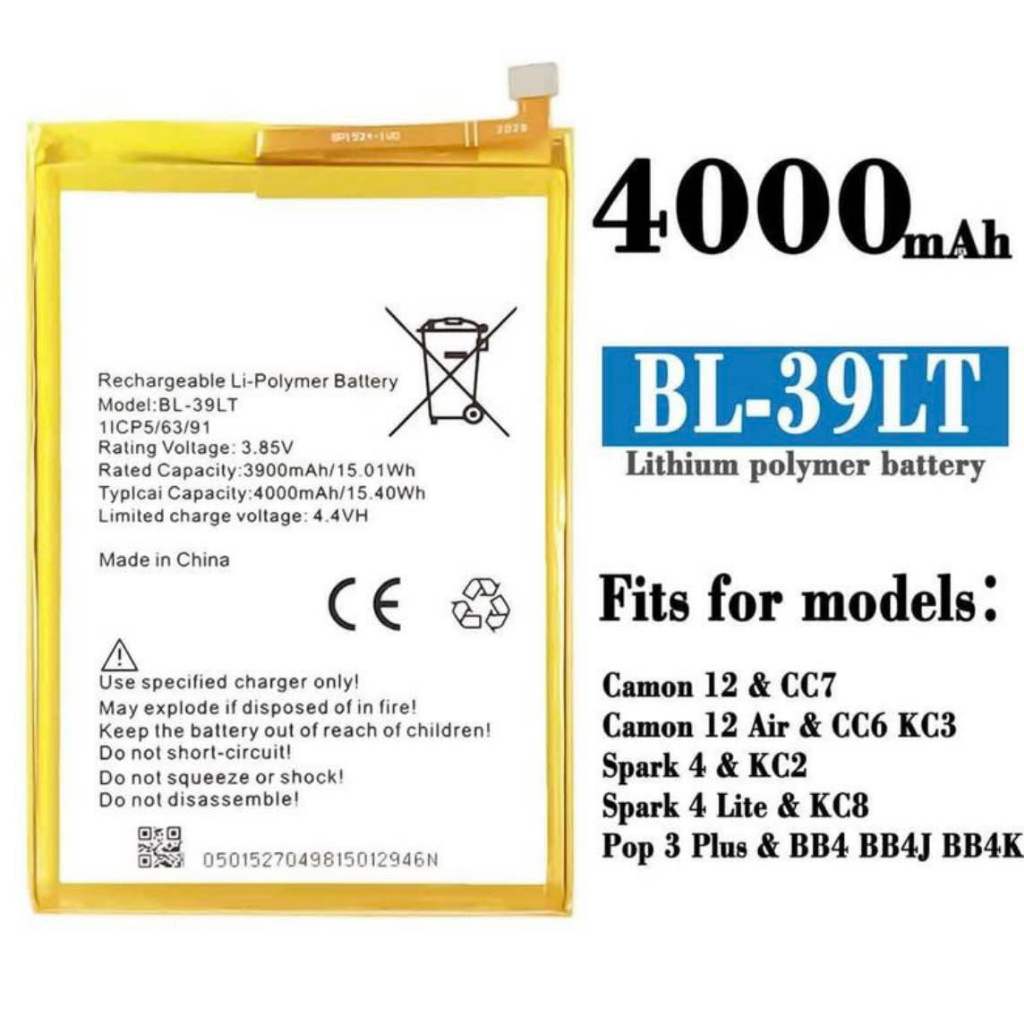 TECNO INFINIX SPARK 4 PRO SPARK 4 BL39LT BATTERY REPLACEMENT AVAILABLE ...