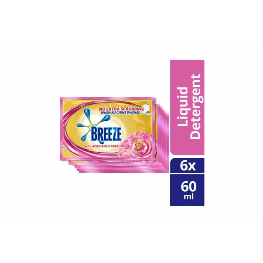 Breeze Liquid Detergent With Rose Gold Perfume 60ml (6pcs) | Shopee ...