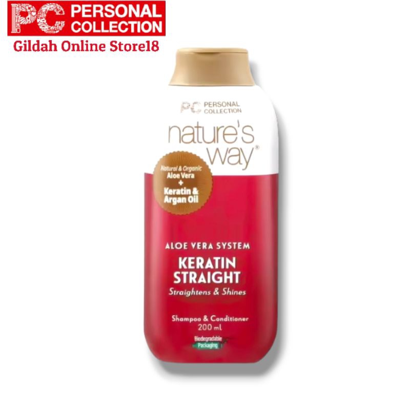 PC NATURE'S WAY ALOE VERA SYSTEM KERATIN STRAIGHT SHAMPOO & CONDITIONER ...