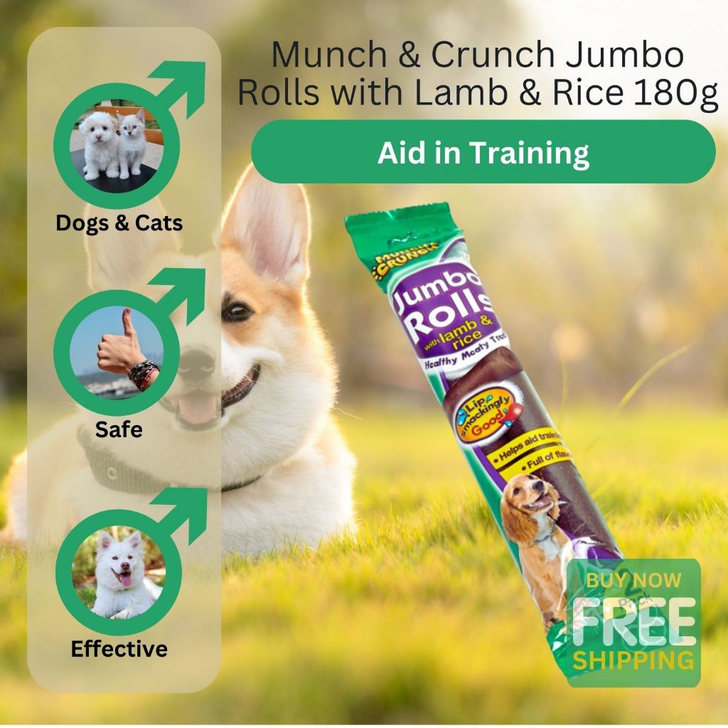JUMBO ROLLS Healthy Meaty Dog Treats With Lamb and Rice 180g | Shopee ...