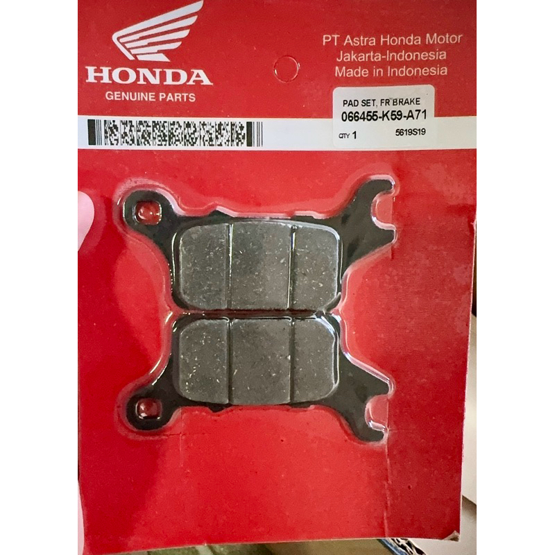 Honda Brake Pad Click 125 / Click 150 and Beat Carb & Beat Fi Made in ...