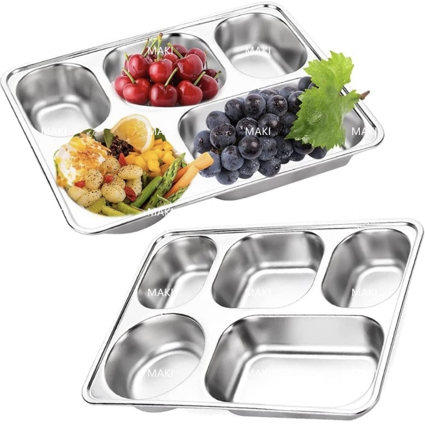 5 grid bento plates with partitions bento tray divider food storage ...