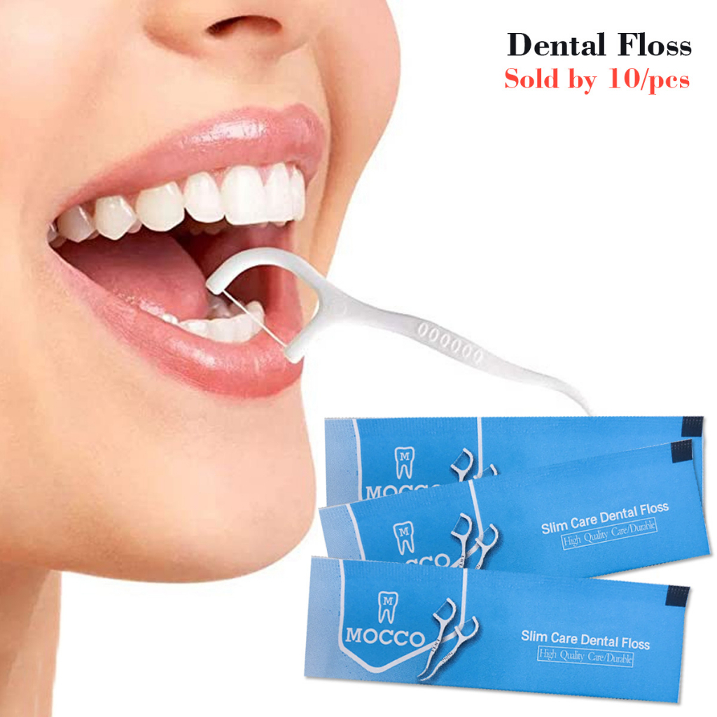 10Pcs MOCCO FLOSS individual wrapped portable travel carry friendly ...