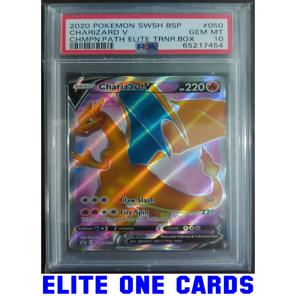 PSA 10 Charizard V #050 HOLO Champions Path Elite Trainer Box SWSH ...