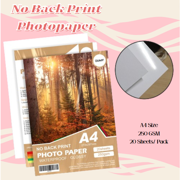 QUAFF Photo Paper 250GSM A4 No Back Printing | Shopee Philippines