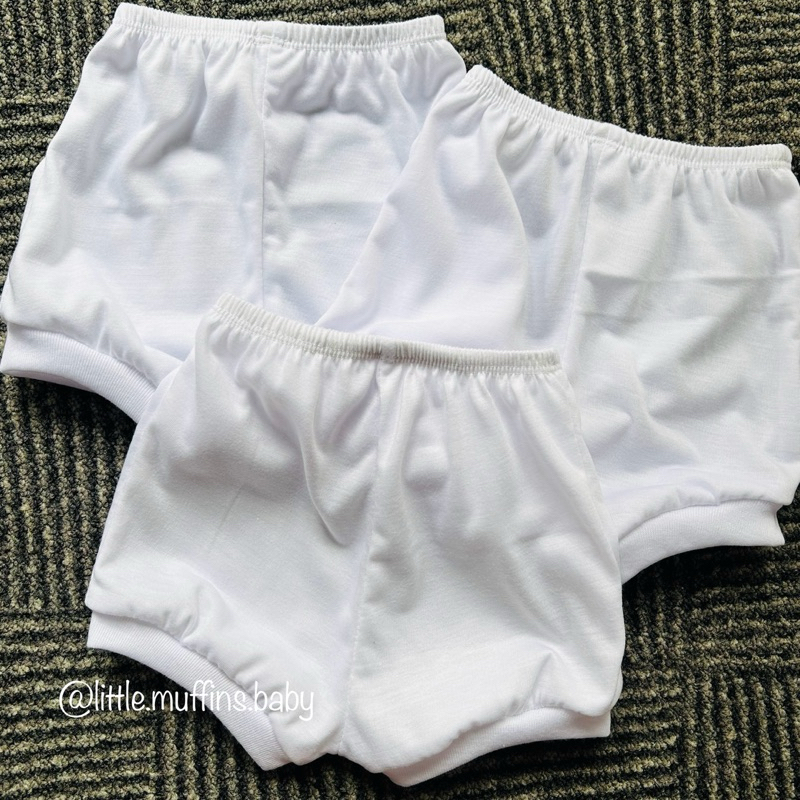 Little Muffins Cotton White Diaper Shorts for 0-6mos | Shopee Philippines