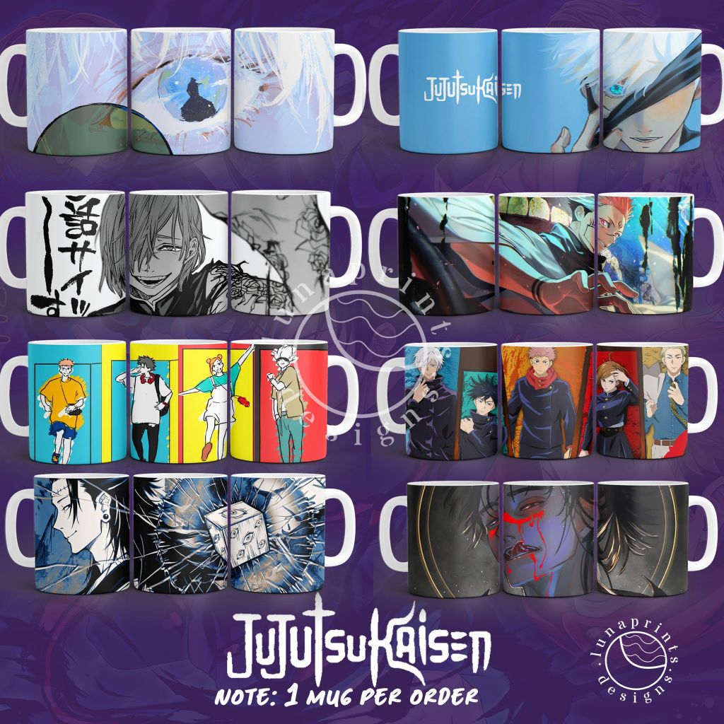 Jujutsu Kaisen Anime Mug (Gojo, Sukuna, Geto, Yuji, Nanami, Megumi ...