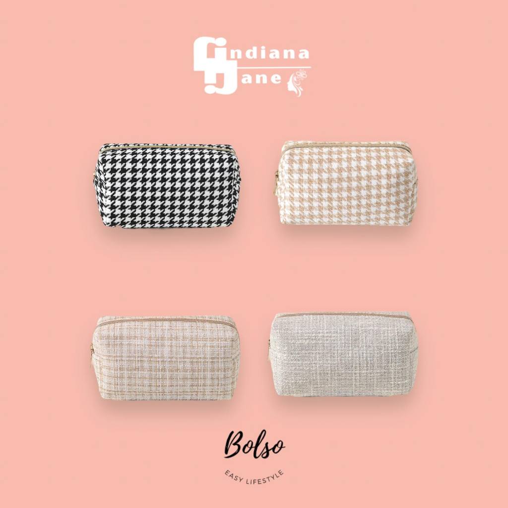 BOLSO Preppy Vanity Zip Case Pouch | Shopee Philippines