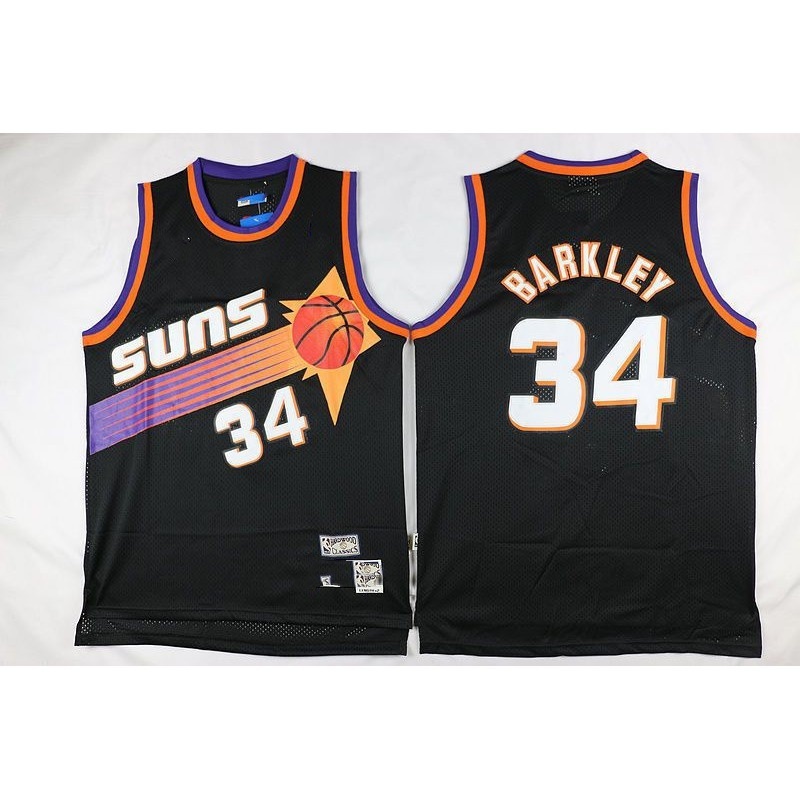 MENS PHOENIX SUNS 34 CHARLES BARKLEY BLACK THROWBACK JERSEY | Shopee ...