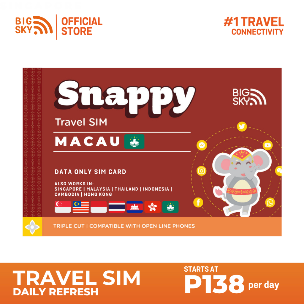 Macau Travel SIM Card, up to 2GB High-Speed Data per DAY (DATA ONLY ...