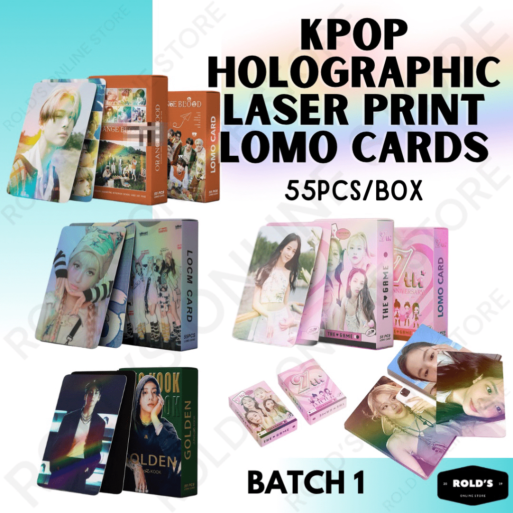 [55pcs/box] KPOP Holographic Laser Print Lomo Cards (batch 1) | Shopee ...