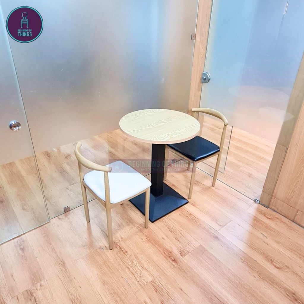 Restaurant 2-Seater Round 60cm Dining Set with Chairs Minimalist Style ...