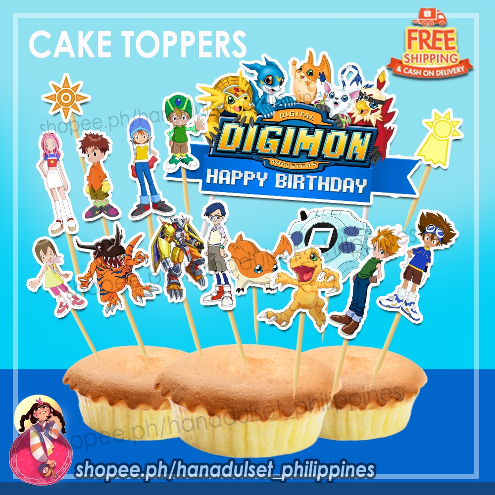 Digimon Cake Topper SET Happy Birthday | Shopee Philippines