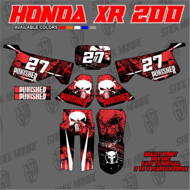 Honda XR 200 decals sticker, laminated | Shopee Philippines