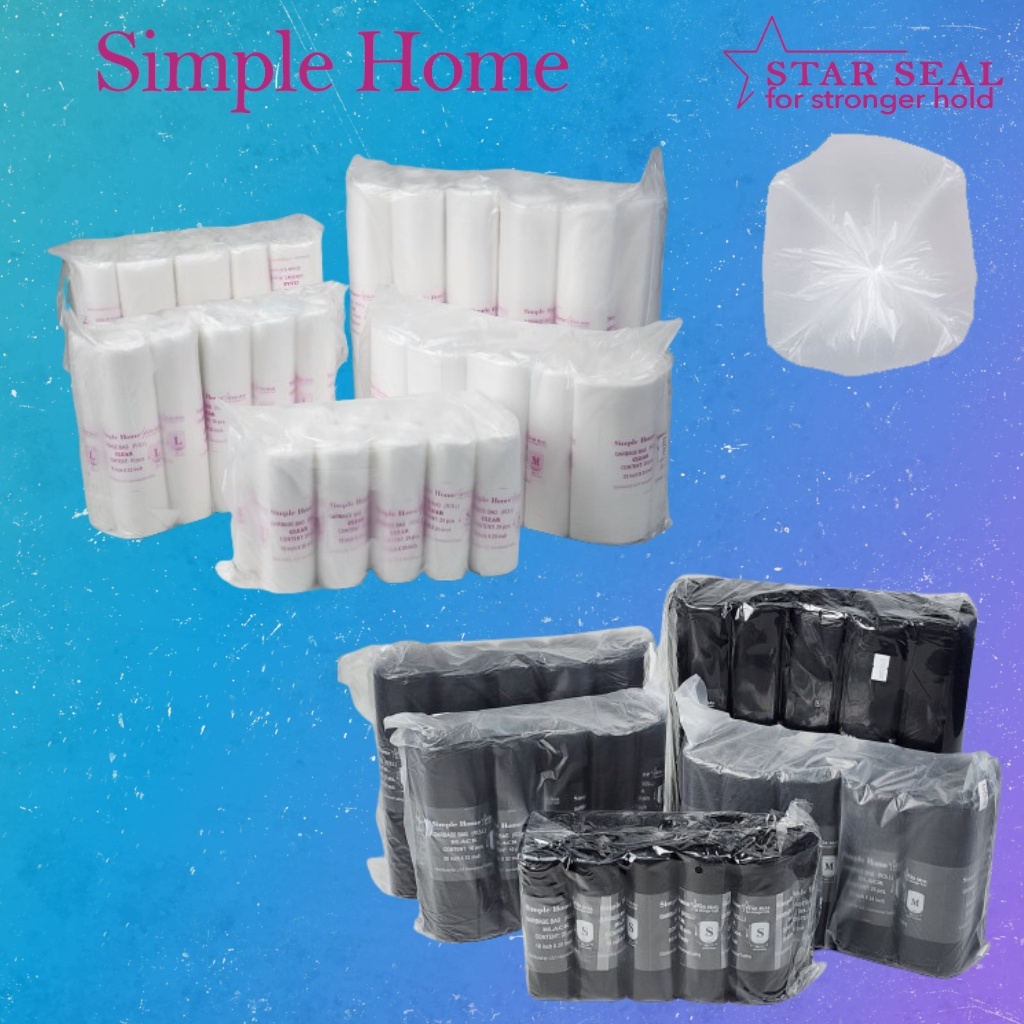 Simple Home Trash Bag / Garbage Bag - Star Seal (10 Roll Bundles) [R ...