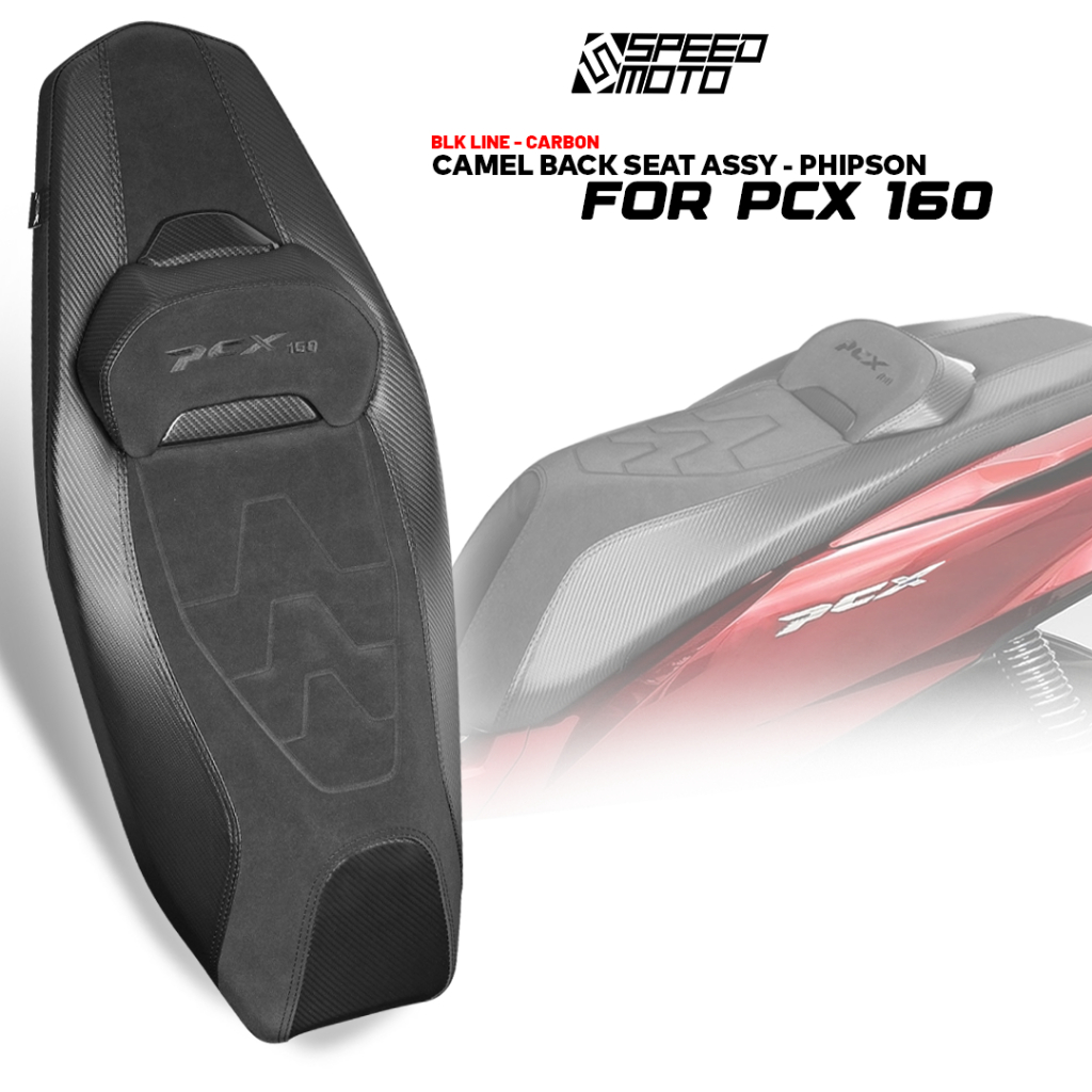 PCX 160 CAMEL BACK SEAT CARBON BLACK LINE PHIPSON-9965 WITH EMBOSSED ...