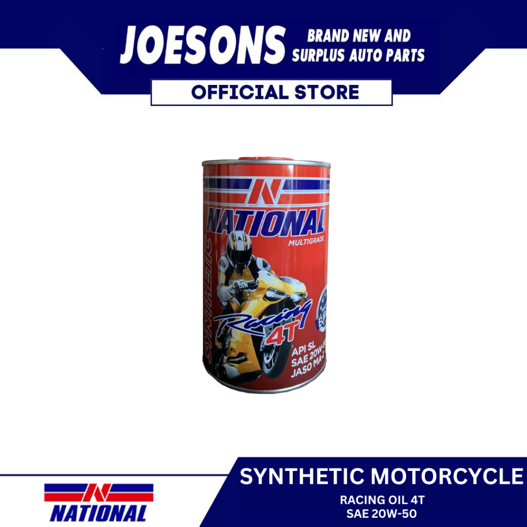NATIONAL SYNTHETIC MOTORCYCLE RACING OIL 4T SAE 20W-50 (1L) | Shopee ...