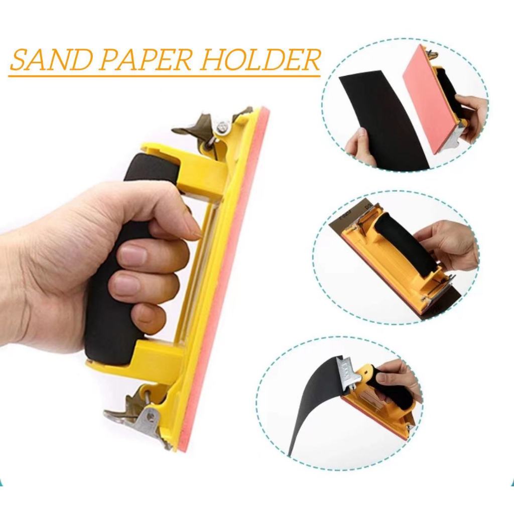 Sand Paper Holder Hand Tool w/ Sponge Handle for Sanding & Polishing ...