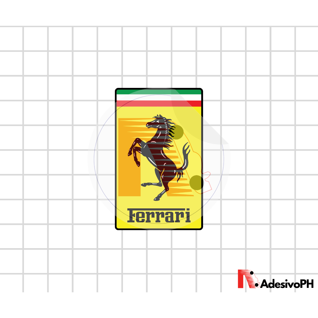 Ferrari Logo (Rectangle) Sticker - FERRARI / MATTE / Waterproof ...