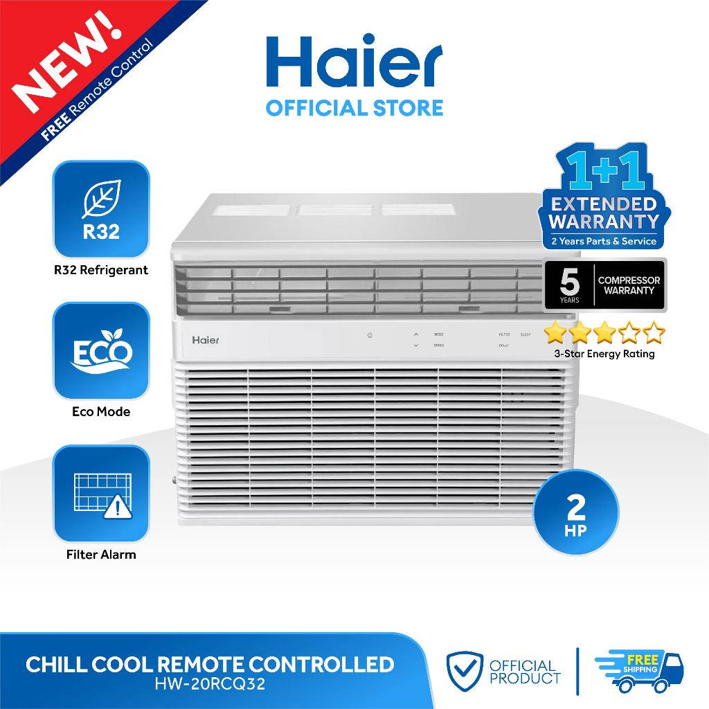 Haier HW-20RCQ32 2.0 HP Digital Window Type Aircon | R32 Refrigerant ...