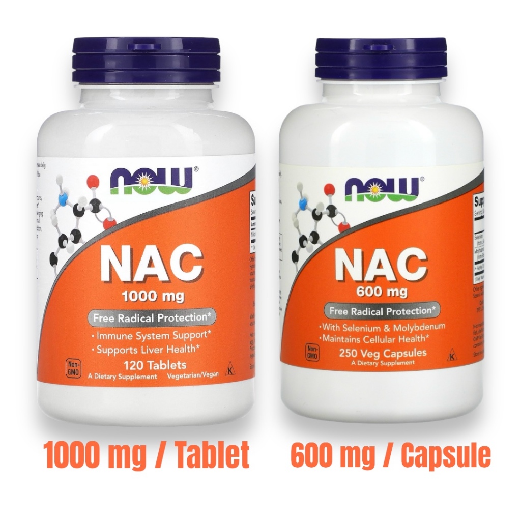 NOW Supplements, NAC (N-Acetyl-Cysteine) 1,000 mg or 600 mg, Free ...