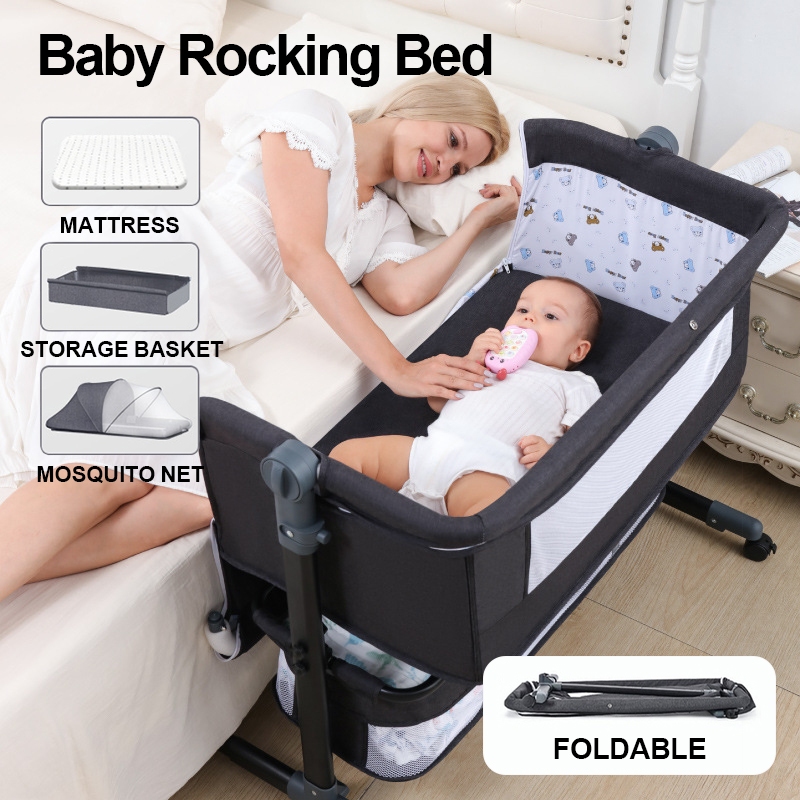 Baby Shaker Crib & Bed Portable Baby Cradle Bed Crib Can Swing 0-3 ...