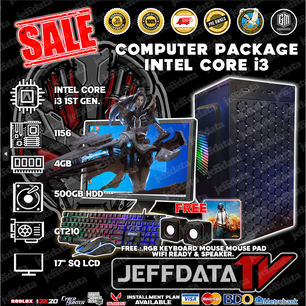 COMPUTER PACKAGE INTEL CORE i3 1ST GEN 1156 4GB 500GB HDD GT210 17SQ ...
