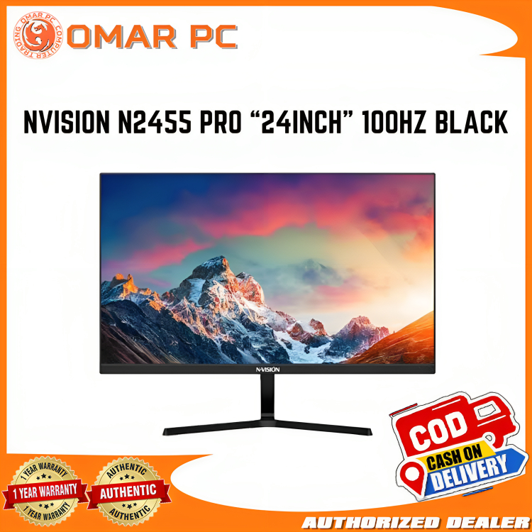 Brandnew Nvision N2455 Pro 24 Monitor Frameless Ips 100hz Black