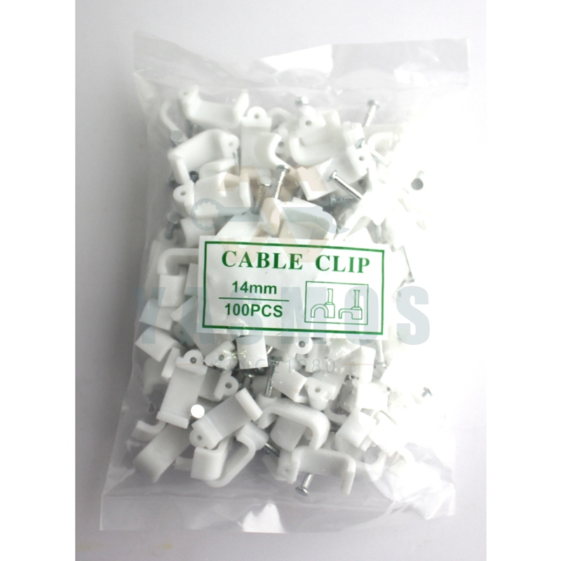 100PCS PVC Cable Clip Round And Flat 5mm-14mm Telephone Wires Nail ...