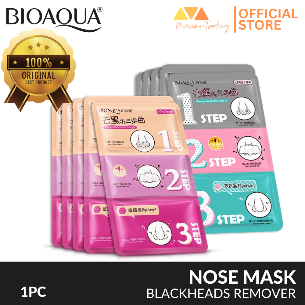 BIOAQUA Nose Mask Remove Blackhead Acne Remover Clear Black Head 3 Step ...