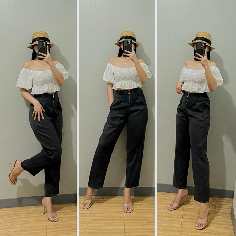 BKK inspired TROUSER PANTS with FRONT ZIPPER | Shopee Philippines