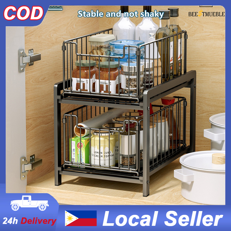[COD] Kitchen Storage Organizer Under Sink Metal Cabinet Sliding Drawer ...