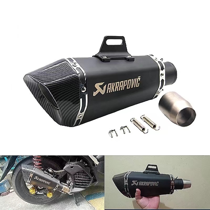 38-51mm Akrapovic Slant Exhaust Pipe Premium Stainless Steel ...