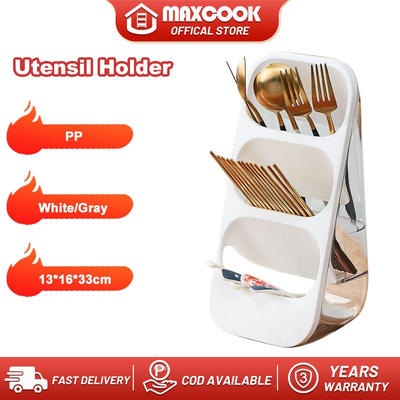MAXCOOK 3 Compartment Utensil Holder Kitchen Counter Cutlery with ...