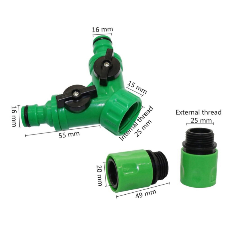 3 Way Hose Splitter, Y Connectors Dual Outlet Hose Adapter water faucet ...
